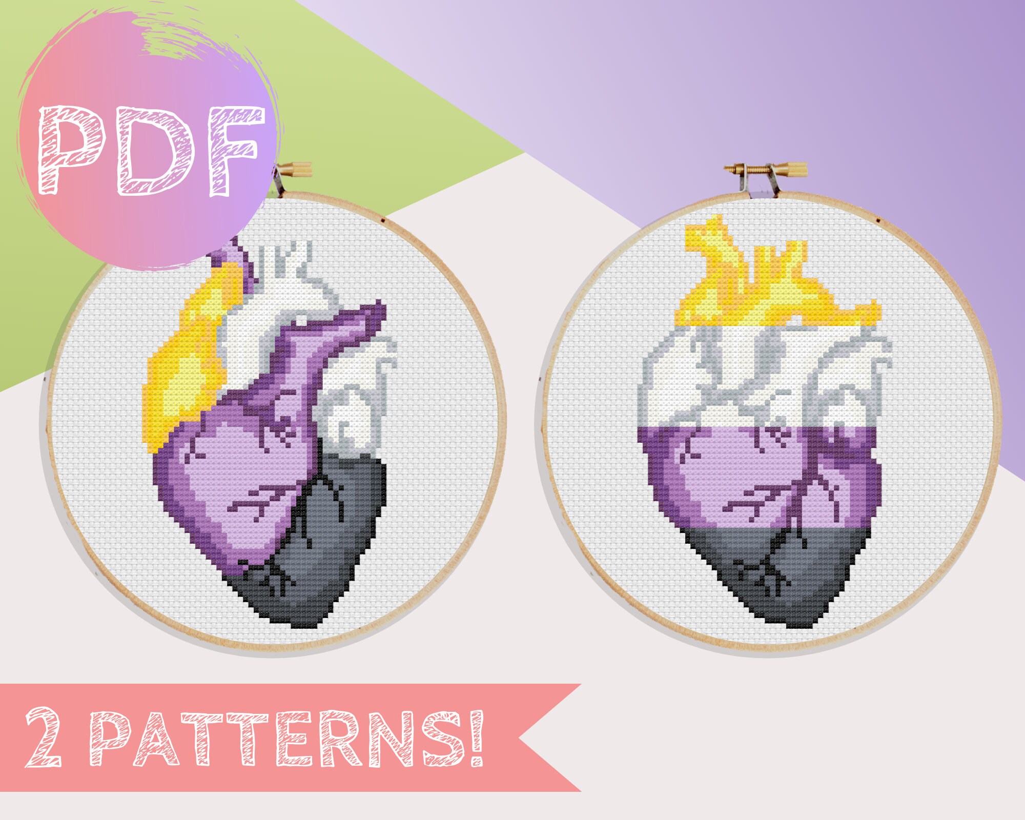 Cross Stitch Trans PDF Only LGBTQ Bi Non-Binary Traditional Pride Flag Wall Art PDF Mini ...