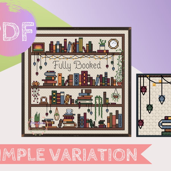 Bookshelf Cross Stitch - Etsy