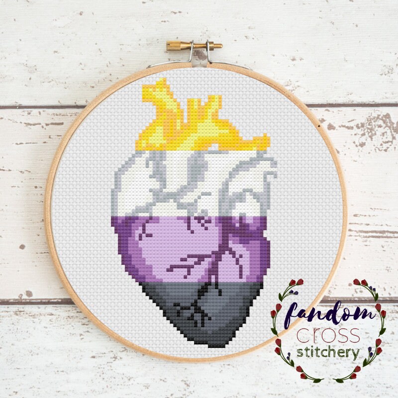 Cross Stitch Trans PDF Only LGBTQ Bi Non-Binary Traditional Pride Flag Wall Art PDF Mini ...