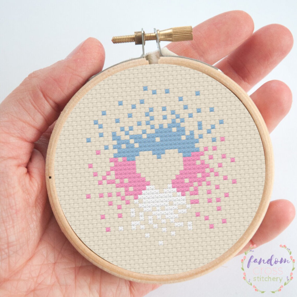 Mini Transgender Pride Rainbow Heart Cross Stitch PDF Pattern | Etsy