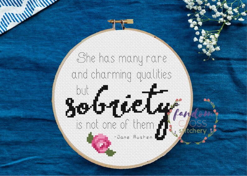 Sobriety Cross Stitch PDF Pattern Instant Digital Download | Etsy