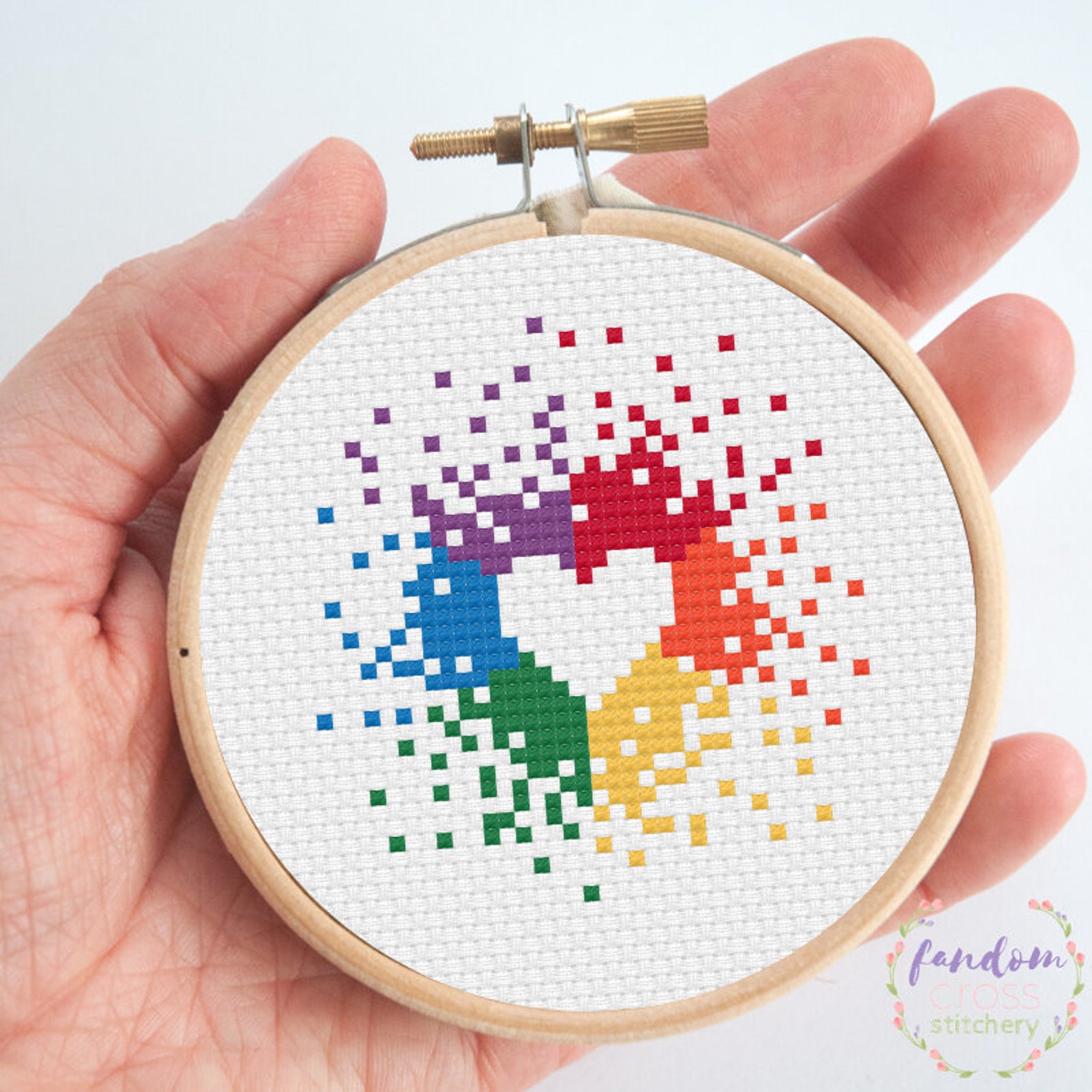 Mini Original Gay Pride Rainbow Heart Cross Stitch PDF Pattern | Etsy
