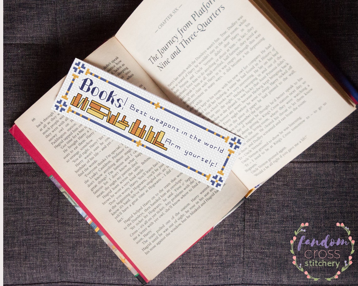 Bookmark Books Best Weapons in the World Cross Stitch PDF - Etsy UK