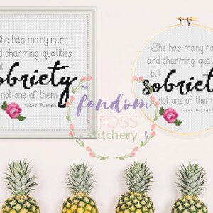 Sobriety Cross Stitch PDF Pattern | Instant Digital Download, Jane ...