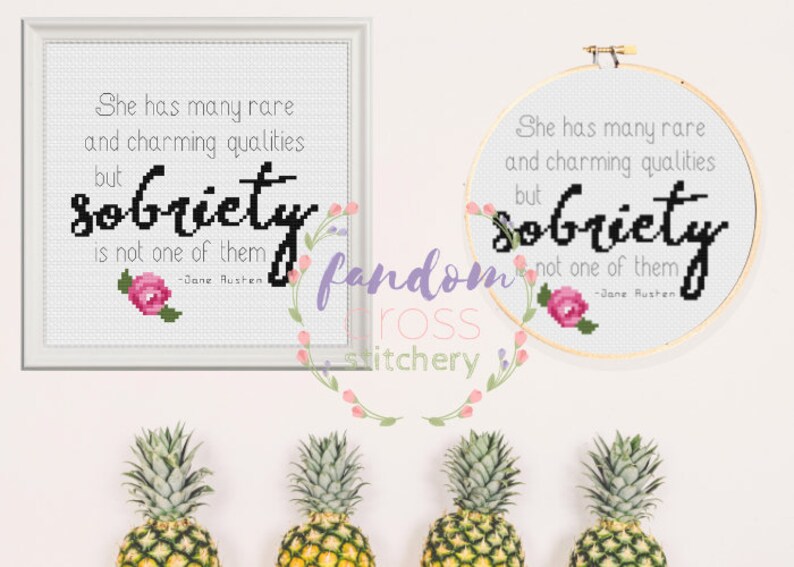 Sobriety Cross Stitch PDF Pattern Instant Digital Download | Etsy