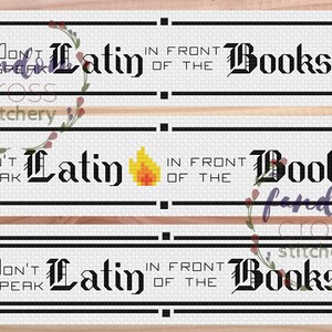 Bookmark Don't Speak Latin in Front of the Books Cross Stitch PDF ...