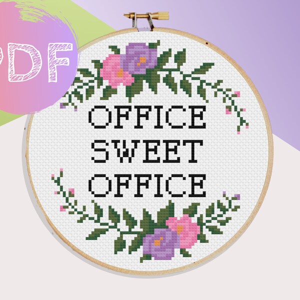 Office Cross Stitch - Etsy