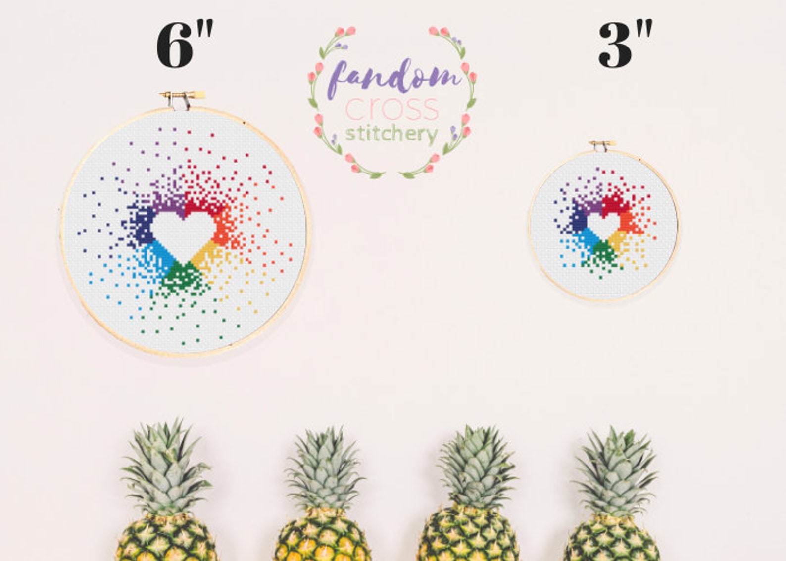 Original Gay Pride Heart Cross Stitch PDF Pattern Instant - Etsy