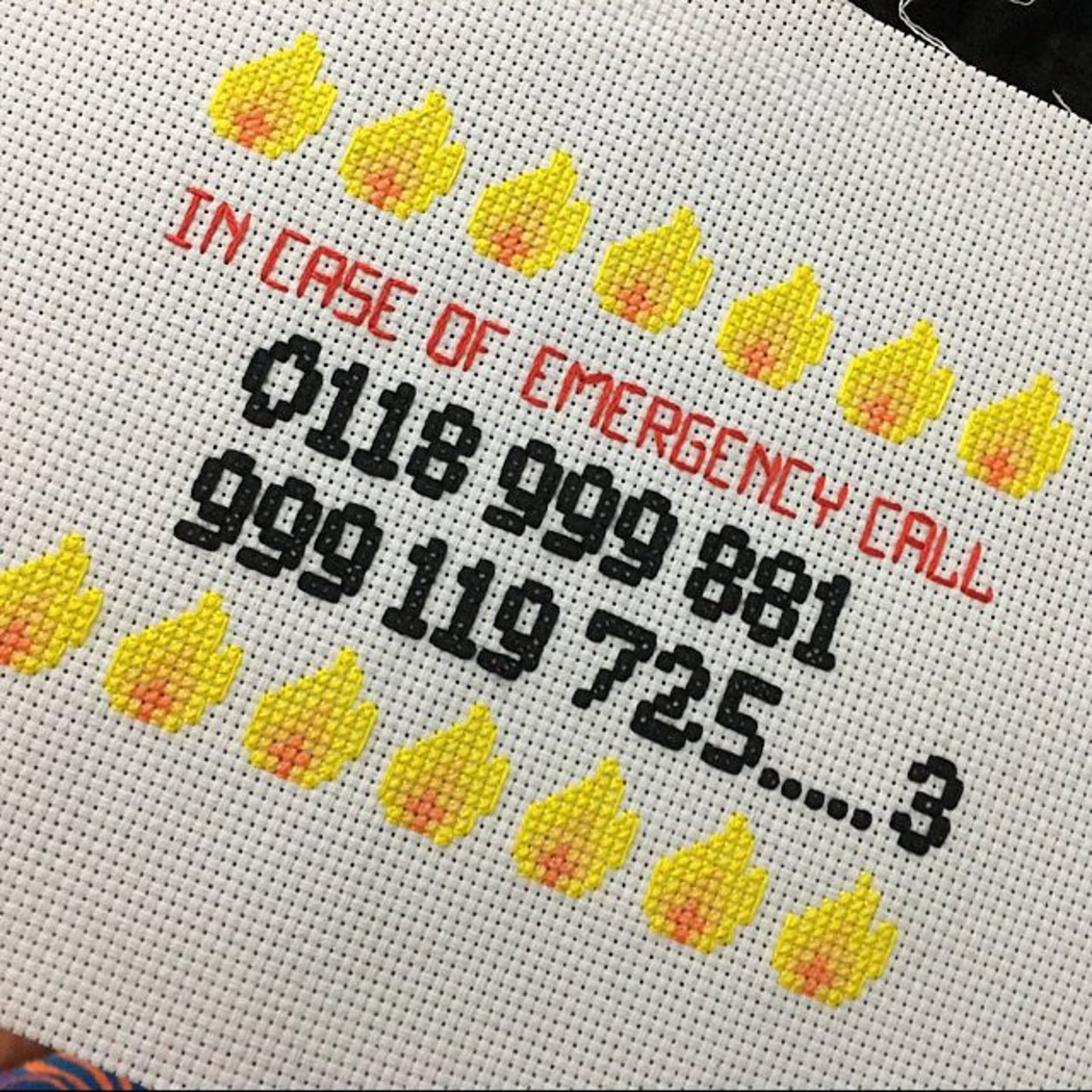 Emergency Number Cross Stitch PDF Pattern Geek Cross Stitch - Etsy