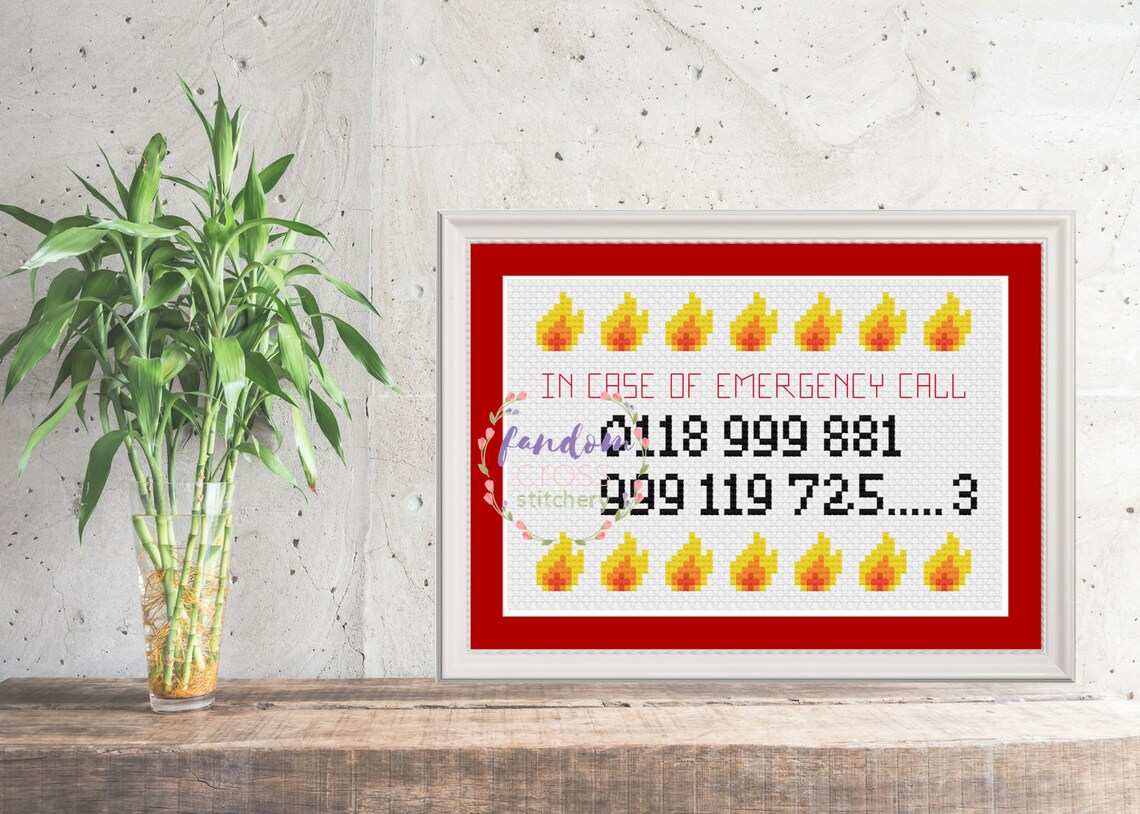 Emergency Number Cross Stitch PDF Pattern Geek Cross Stitch - Etsy