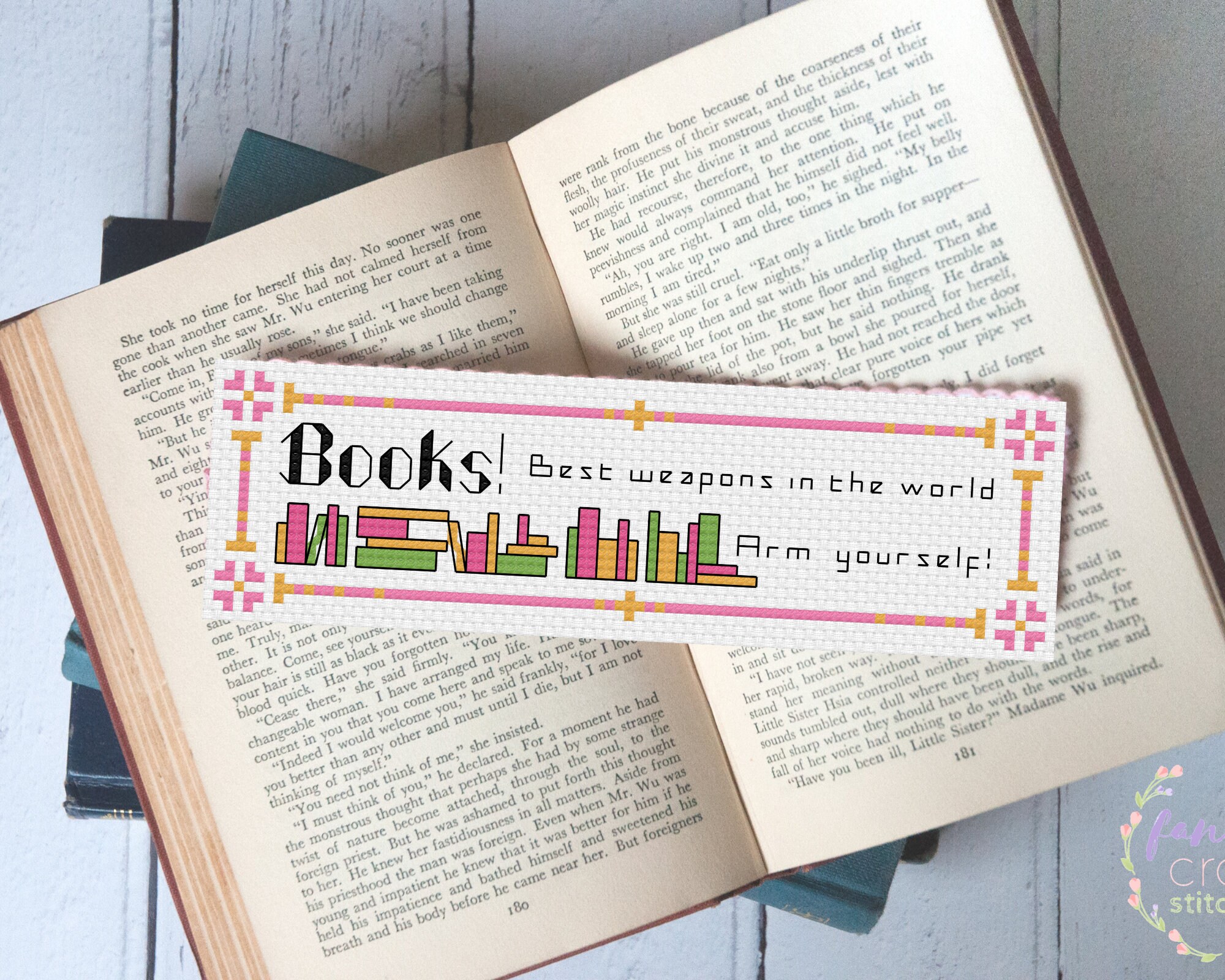 Bookmark Books Best Weapons in the World Cross Stitch PDF - Etsy UK