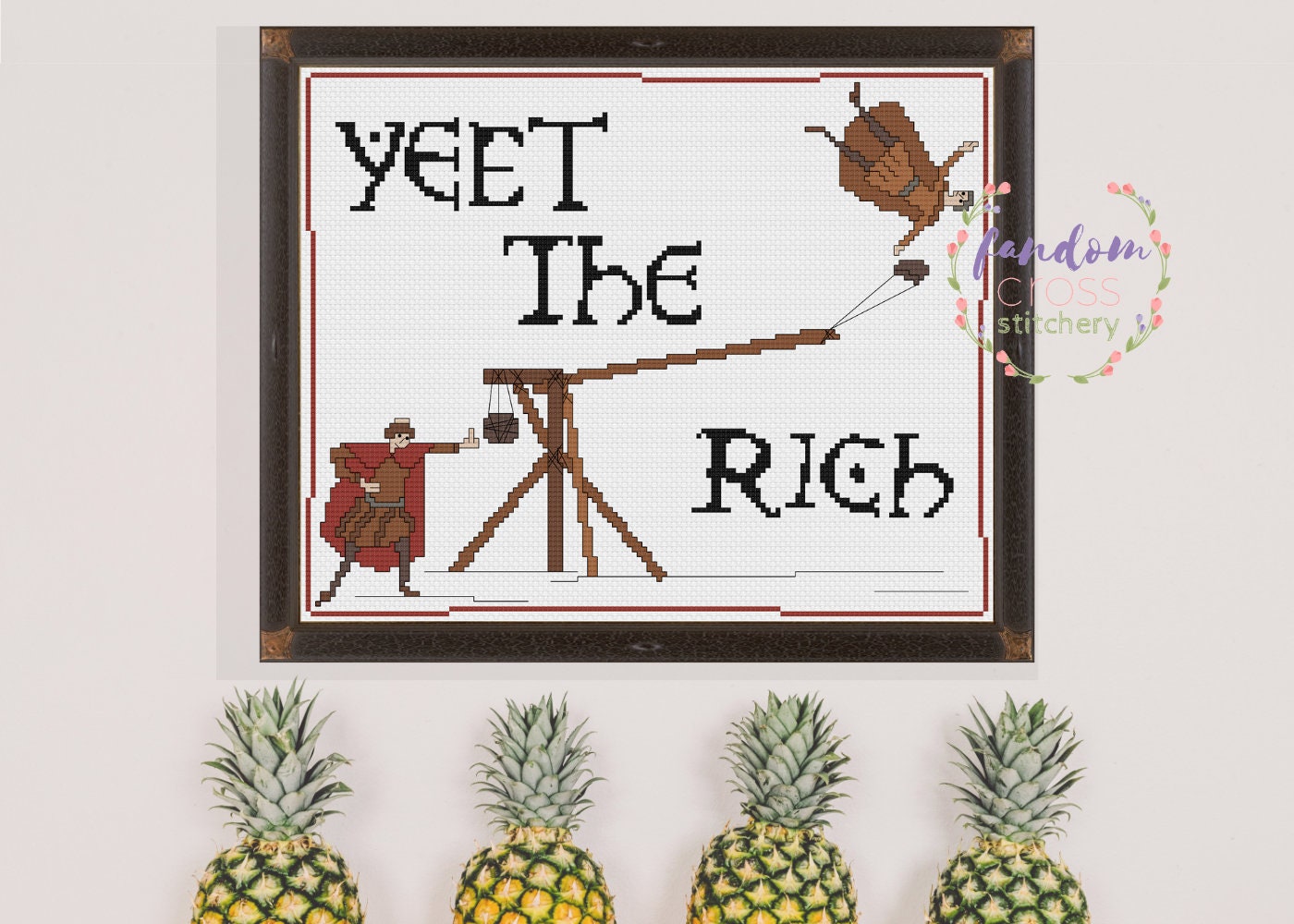 Yeet the Rich Cross Stitch PDF Pattern Medieval Meme Bayeux | Etsy