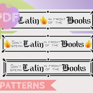 Bookmark Don't Speak Latin in Front of the Books Cross Stitch PDF ...
