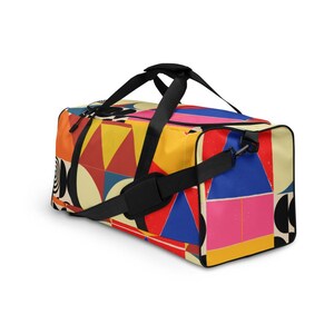 Bold Geometric Duffle Bag – Original Retro-inspired Pattern Design ...