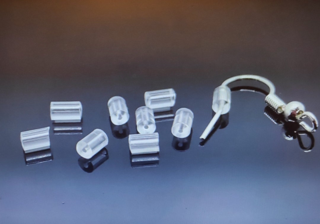 100 to BULK 500 Quality Clear Soft Plastic Tube Earring Backs ...