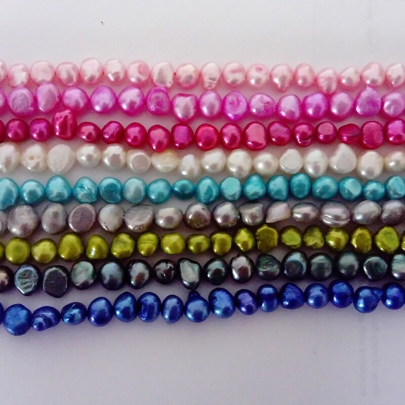 Flat Pearl Beads - Etsy