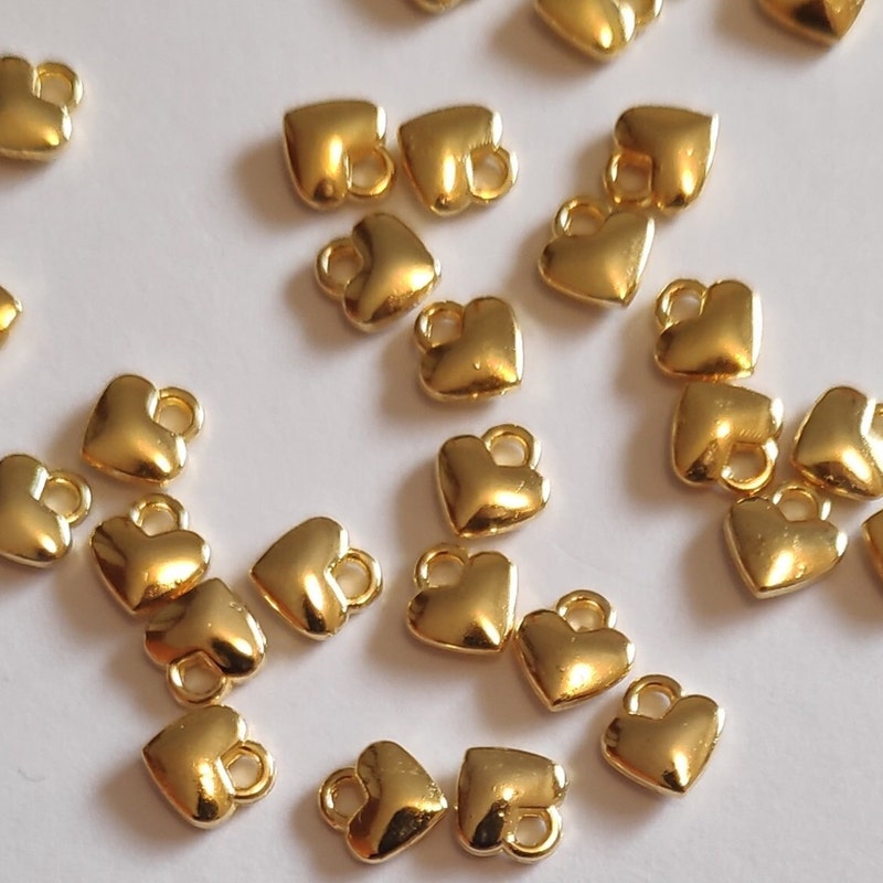 Gold Heart Charm - Etsy