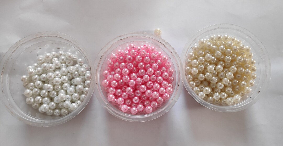 200 X 6mm AAA Qlty Faux Pearl Beads, Choose White Ivory OR Rose Pink ...