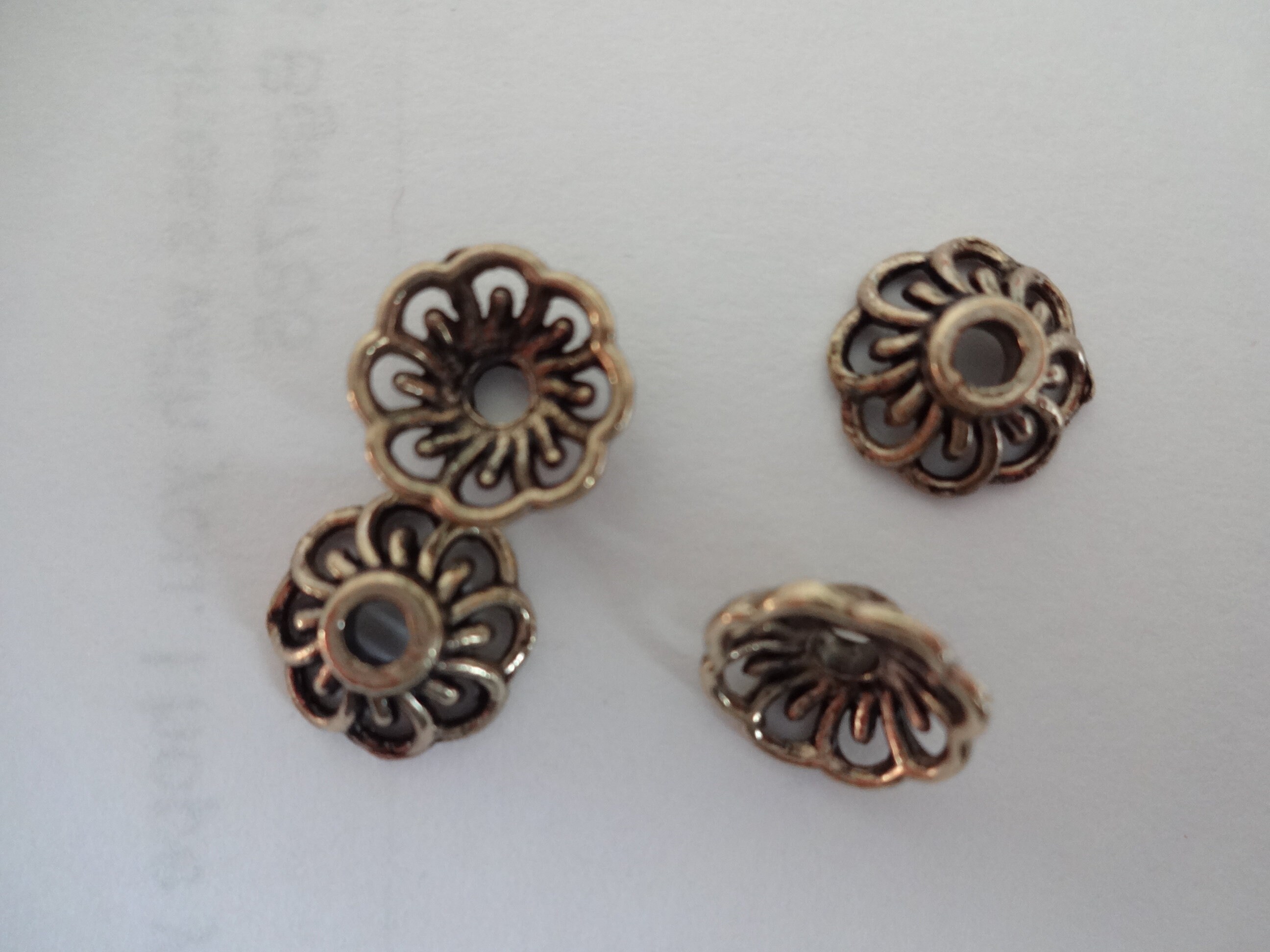 100 Pc Retro Pewter Bead Caps Flower Bead Caps Bali Bead - Etsy UK