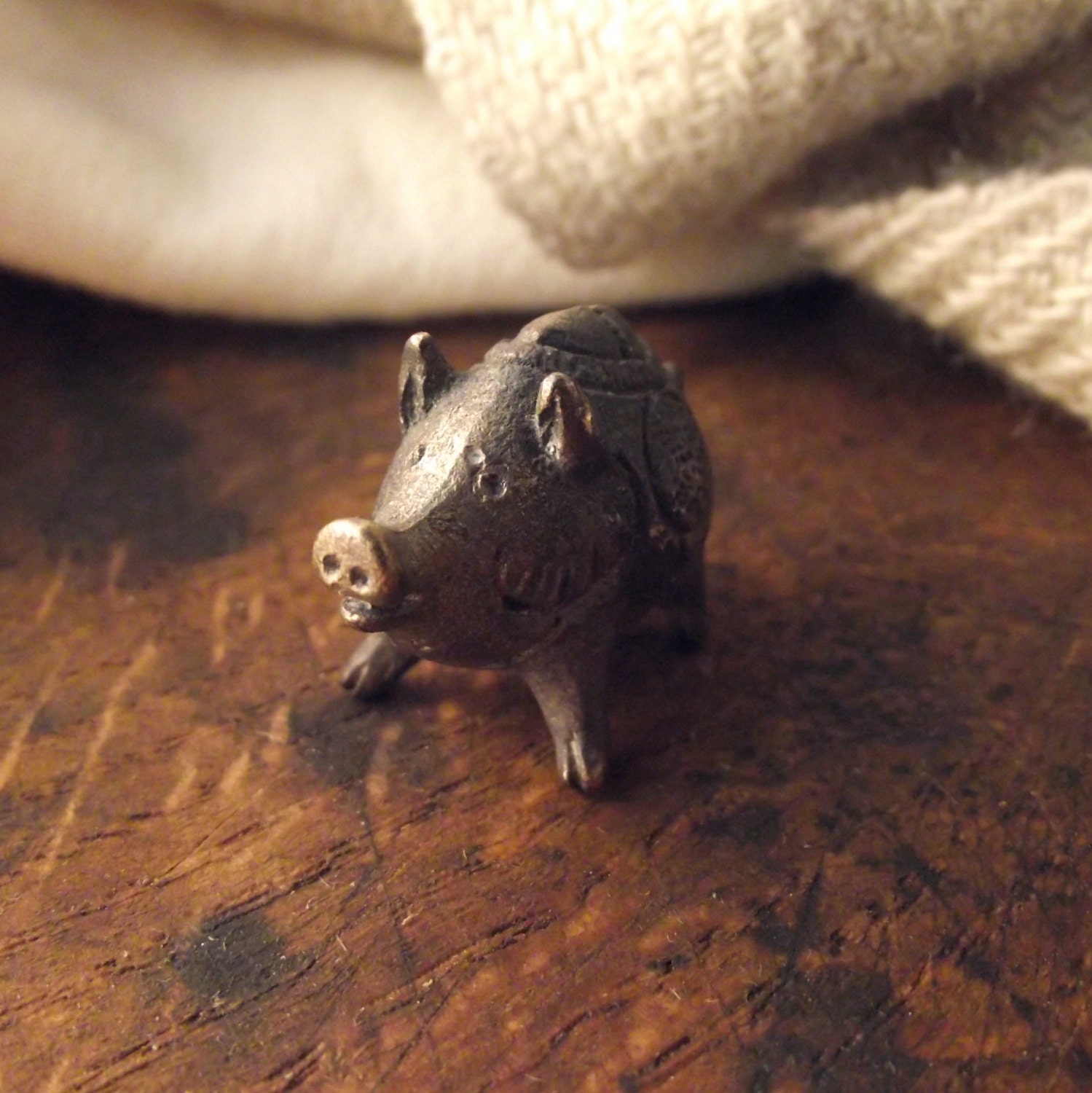 Boar Figurine Massive Bronze Pendant Zodiac Totem ... Pig - Etsy UK