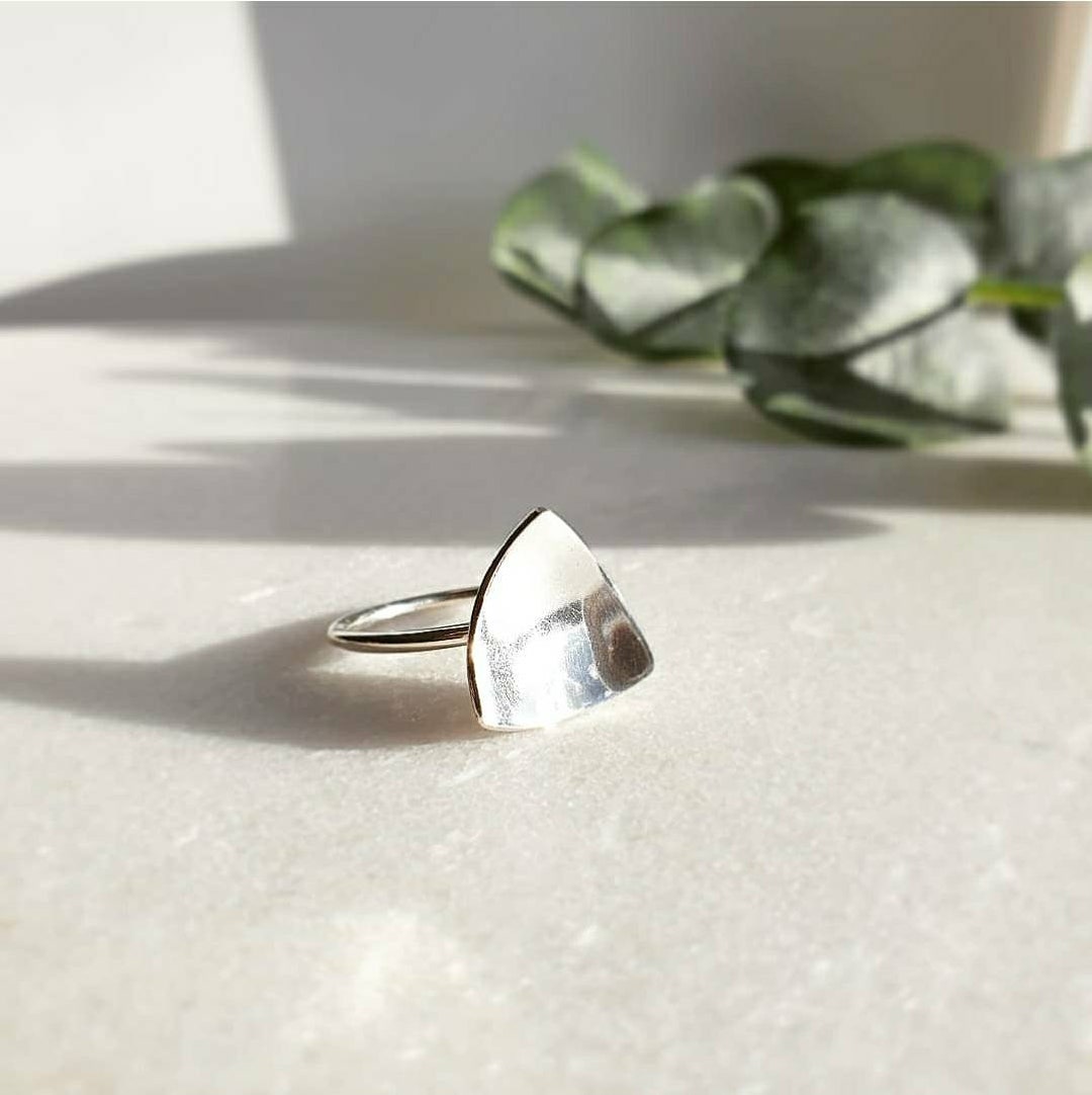 TRIANGLE CURVE Recycled Silver Ring Last Ring Available Size UK L1/2 ...