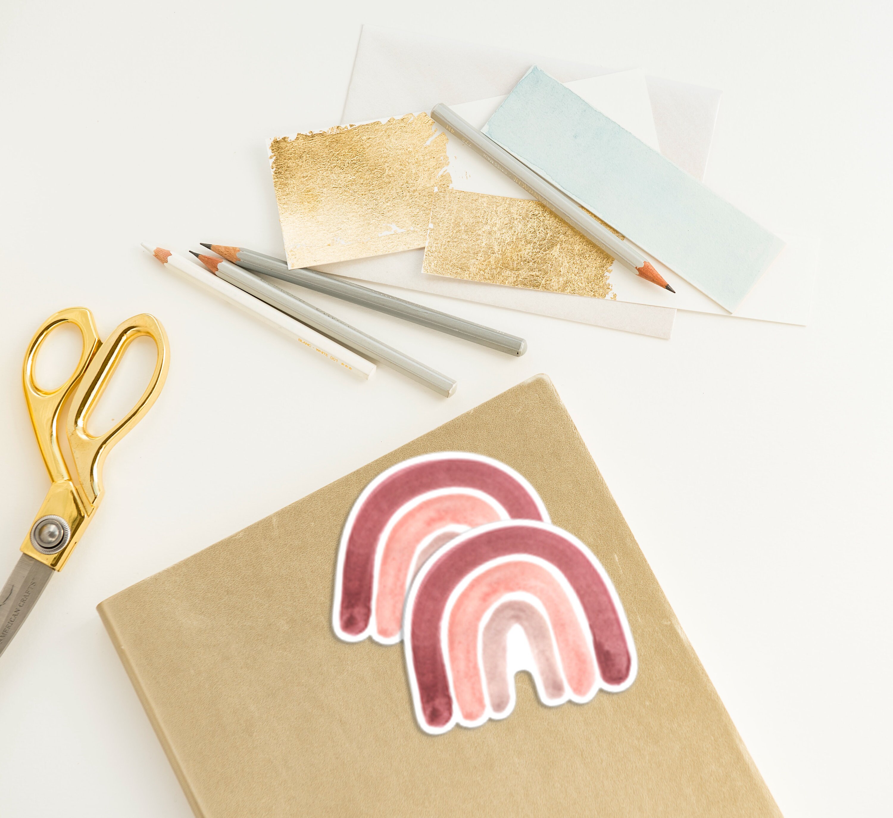 muted colors water bottle stickers waterproof stickers Watercolor ...