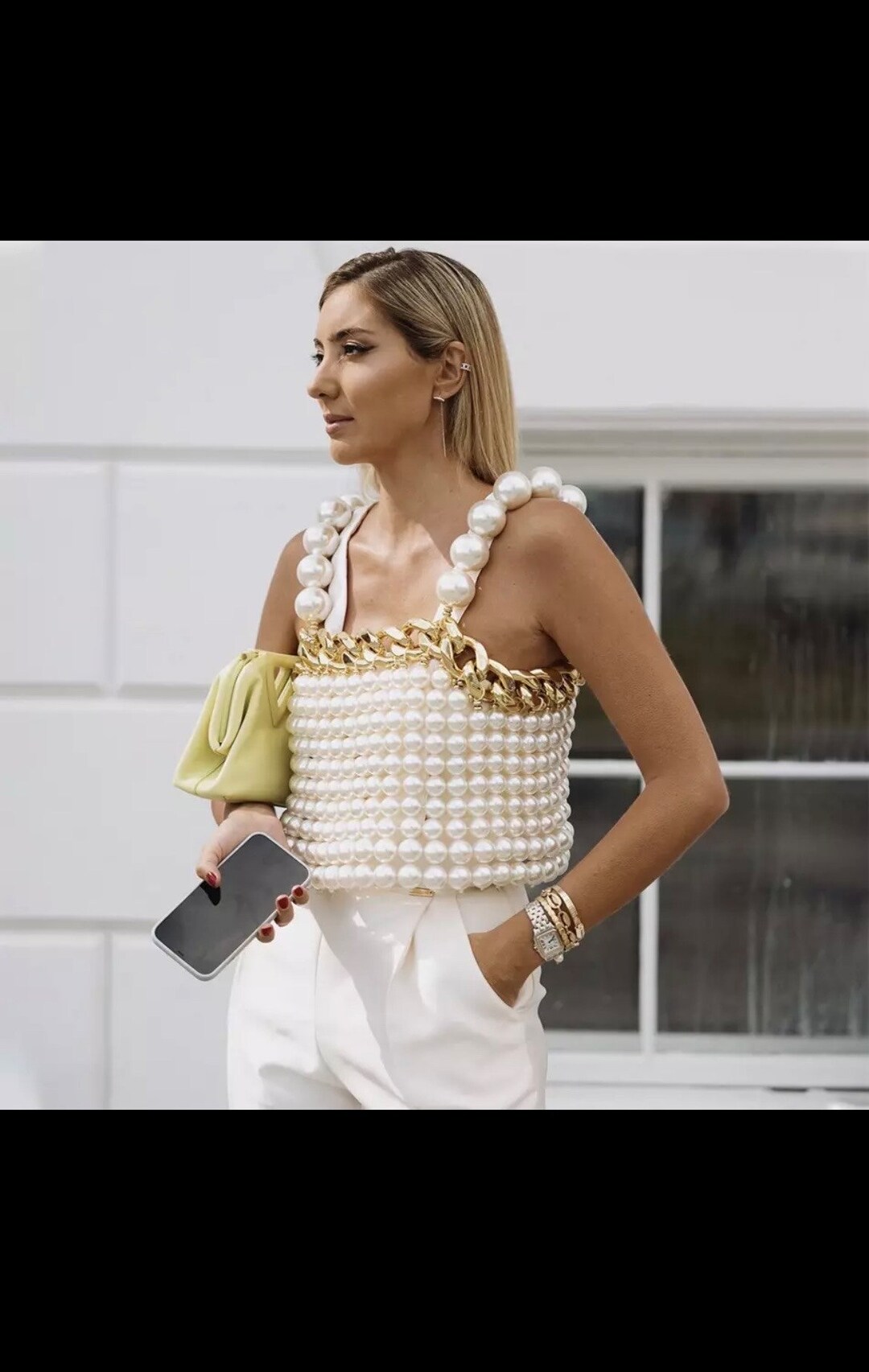 OVERSIZED PEARL TOP Beaded Crop Top Mini Pearl & Gold Top - Etsy