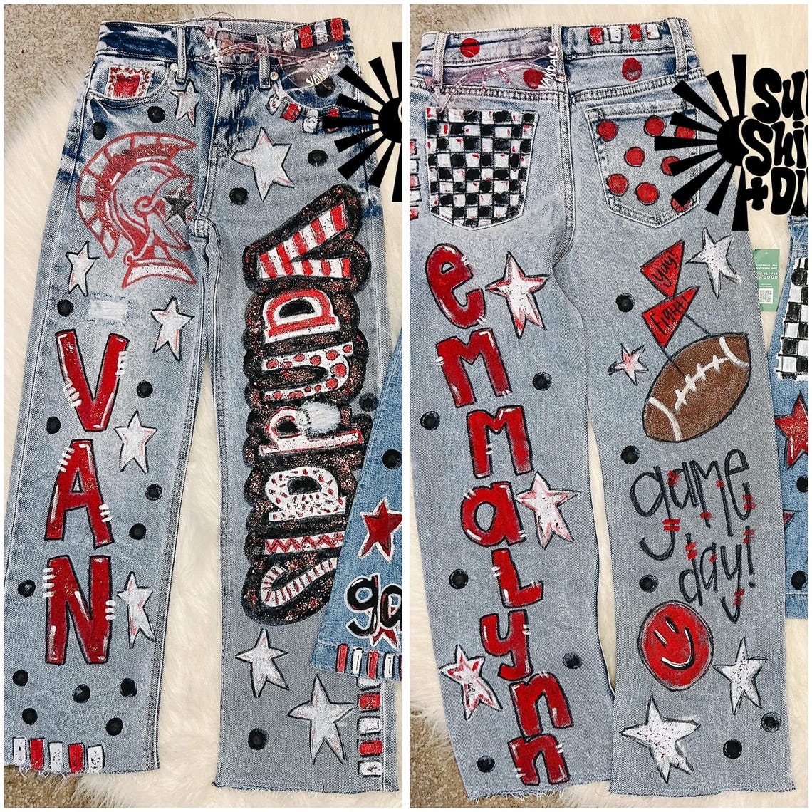 Custom Denim Spirt Birthday Overalls Pants Shorts Skirt - Etsy