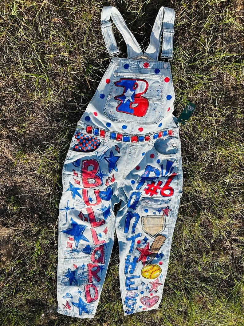 Custom Denim Spirt Birthday Overalls Pants Shorts Skirt - Etsy