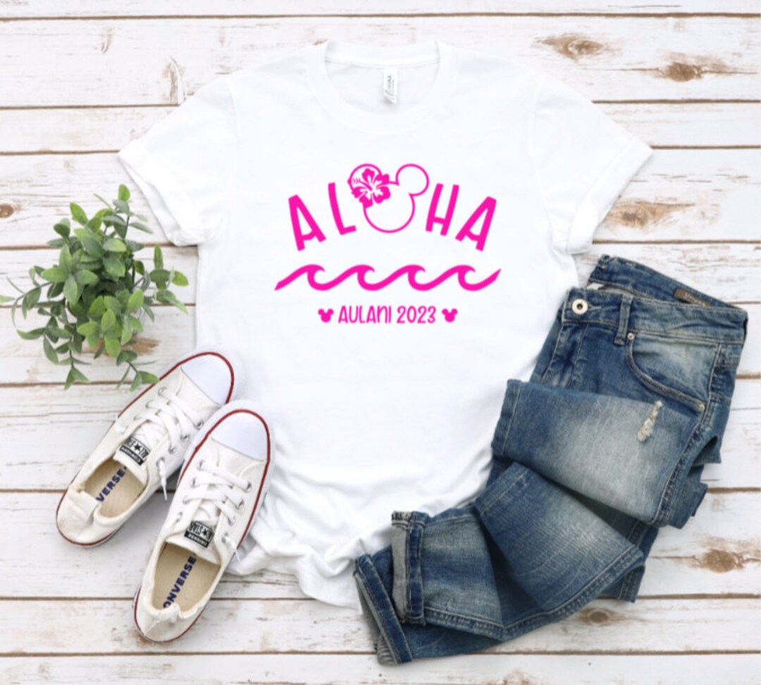 BELLA CANVAS Aloha Hibiscus Minnie Mickey Mouse Disney Shirt - Etsy