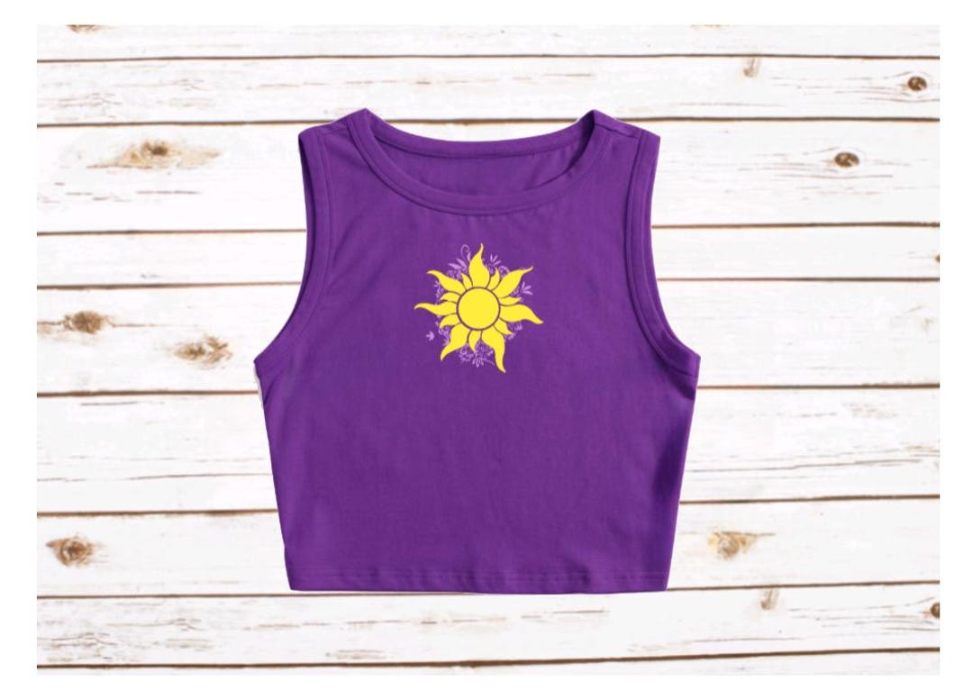 Rapunzel Chalk Sun Crop Top Tank Disney Shirt Tangled Disney Croptop ...