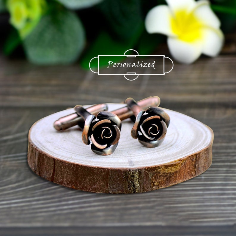 Personalized Signature Cufflinks, Vintage Rose Cufflinks, Wedding ...