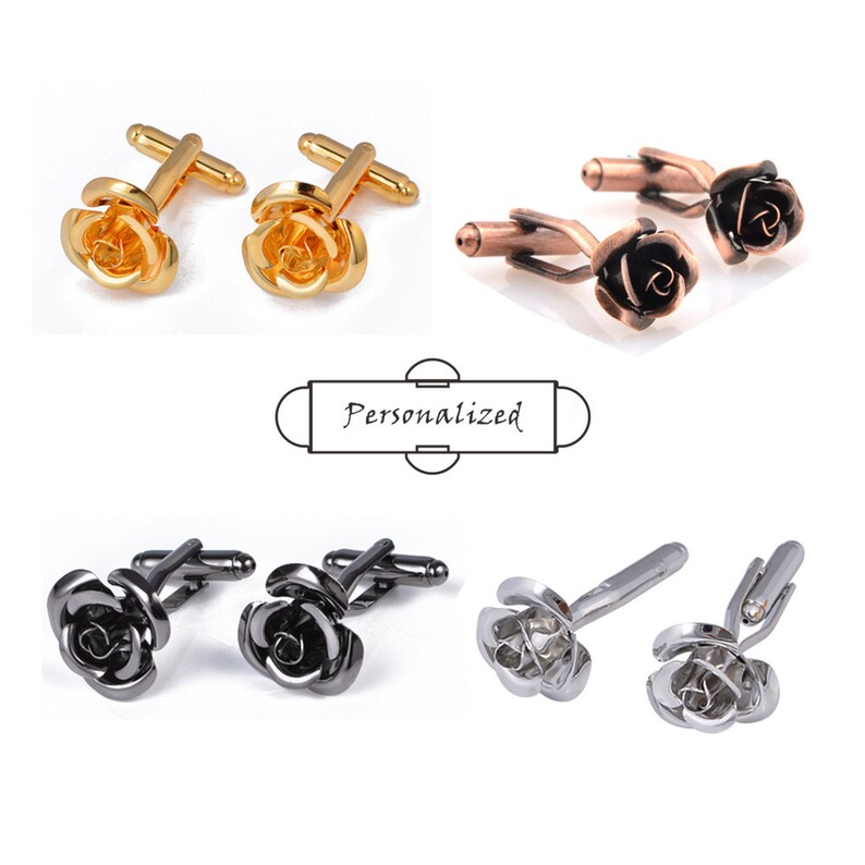 Personalized Signature Cufflinks, Vintage Rose Cufflinks, Wedding ...