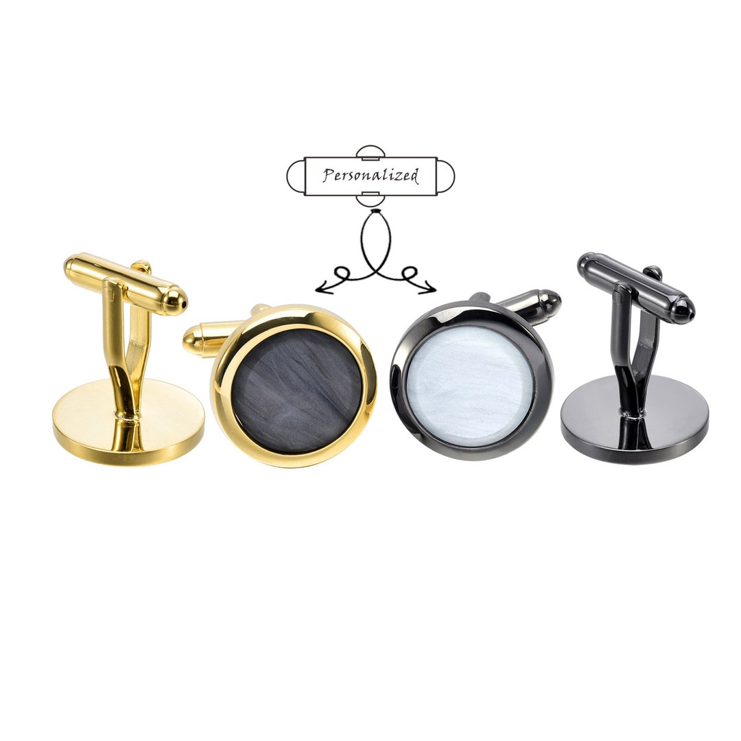 Personalized Round Cufflinks - Custom Engraved Name Groomsmen Gifts ...