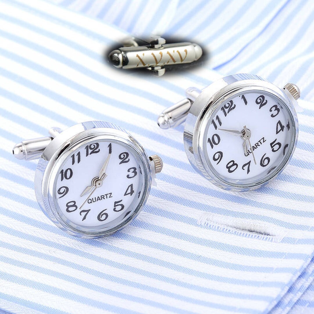 Engraved Cufflinks Watch Cufflinks Clock Steampunk Tick Tock - Made ...