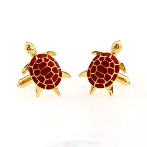 Red Turtle Cufflinks.animal Cufflinks.personalized name cufflinks - Etsy