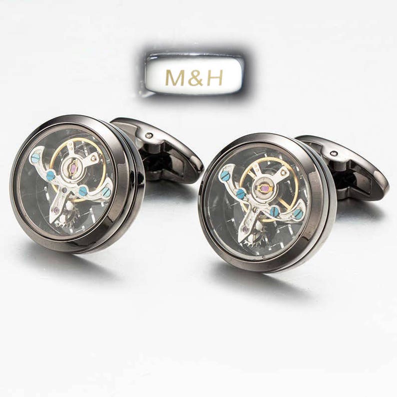 Clock Cufflinks.tourbillon Cufflinks.watch Mechanism.automatic - Etsy