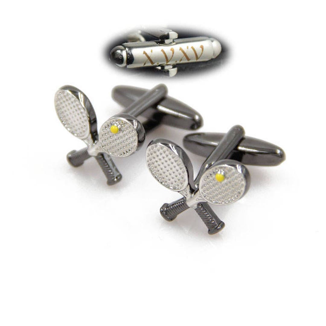 Tennis Racket Cufflinks,tennis Ball Cufflinks, Men's Cuff Links ...