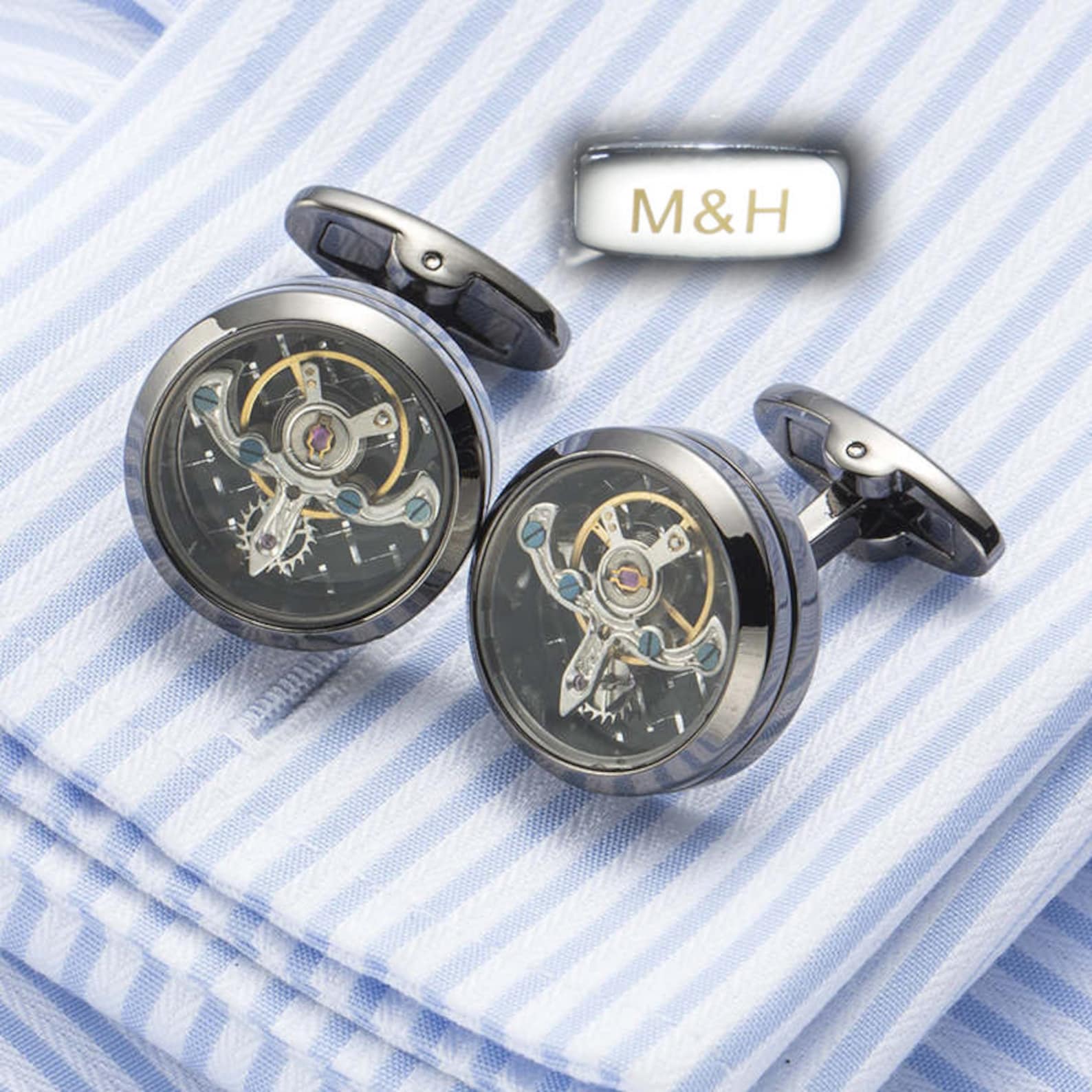 Clock Cufflinks.tourbillon Cufflinks.watch Mechanism.automatic | Etsy