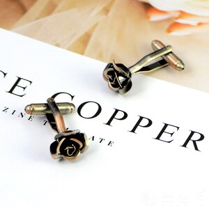 Mens Personalized Rose Cufflinks ,valentine's Rose Cuff Links,initial ...