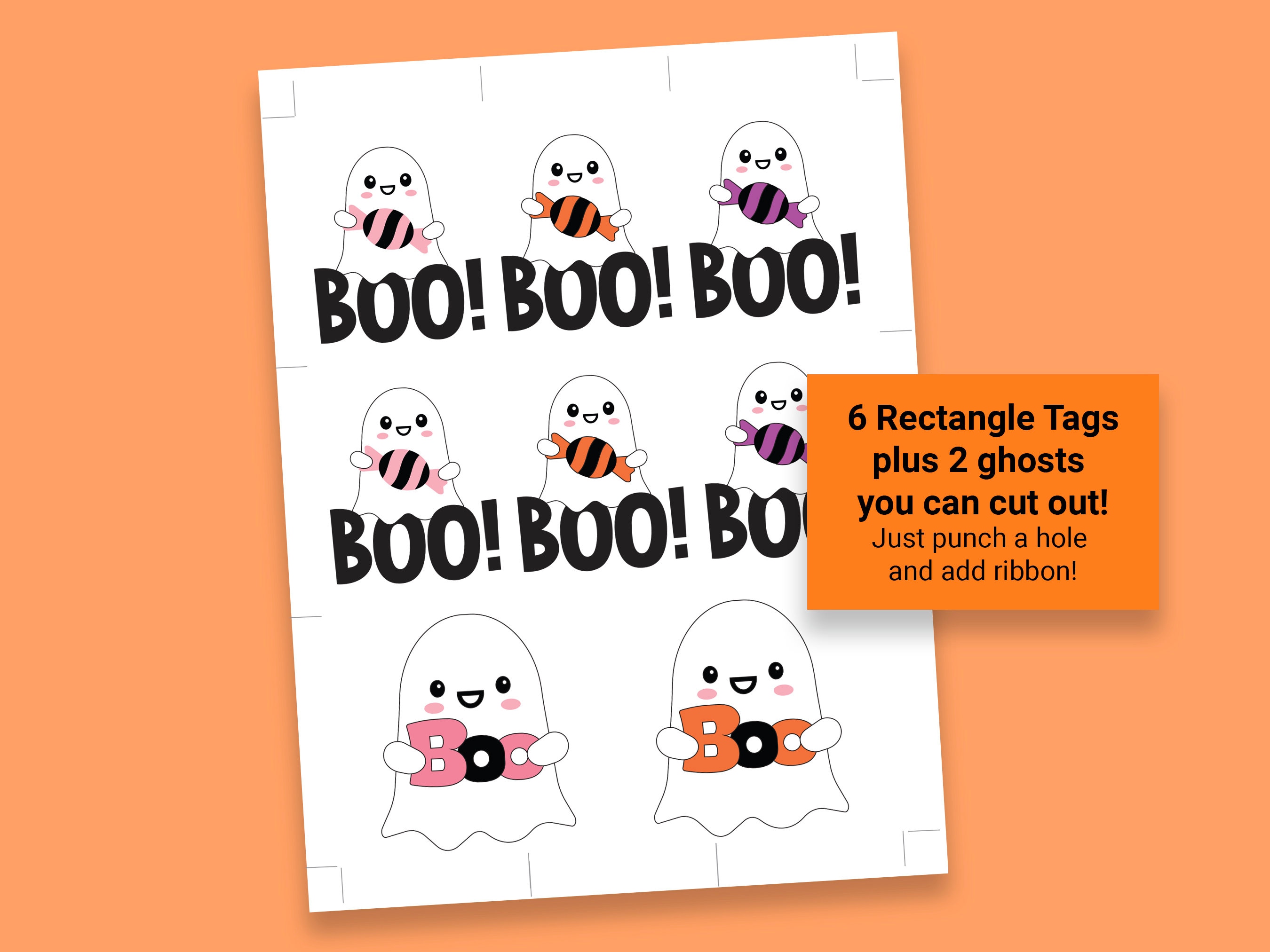 Halloween Favor Tags, Boo Gift Tags, Trick or Treat Favor Tags, Treat ...