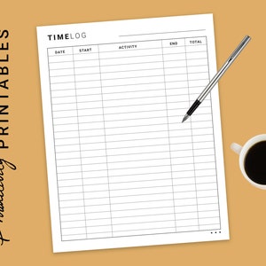 Time Log Printable PDF, Productivity, Printable, Happy Planner ...