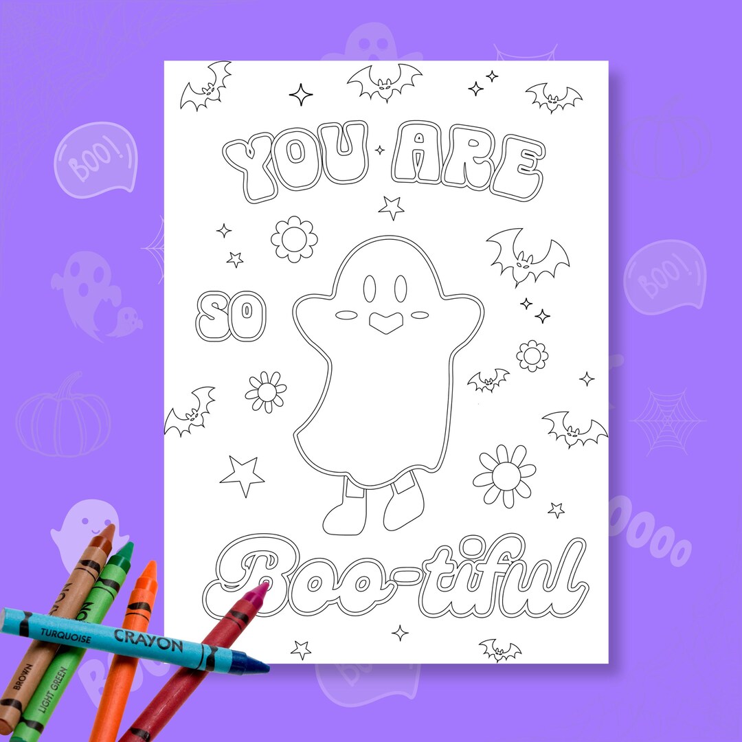 Halloween Boo-tiful Ghost Coloring Sheet, Halloween Party Activity ...