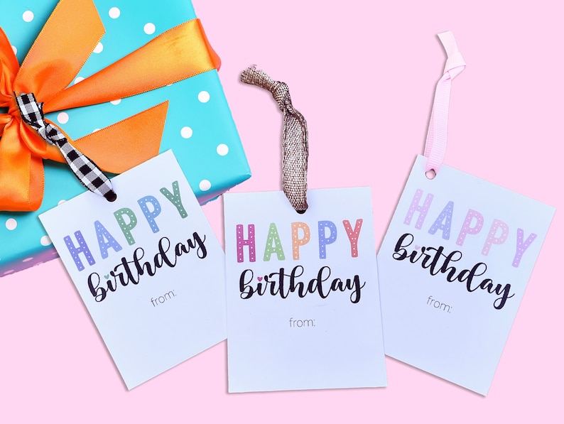 Happy Birthday Printable Birthday Gift Tags, Printable Gift Tags ...