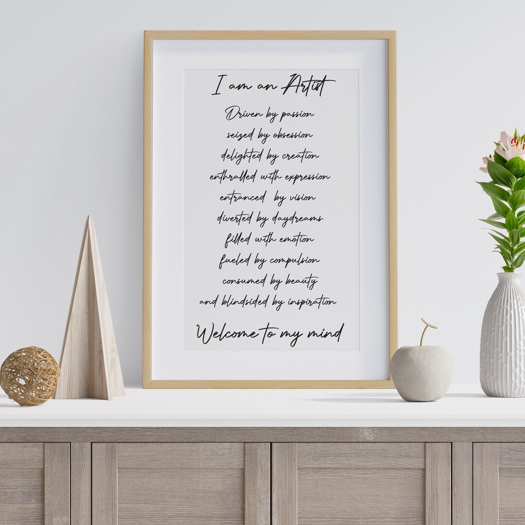 I Am an ARTIST Art Digital Print, Downloadable PDF to Print, Art Print ...