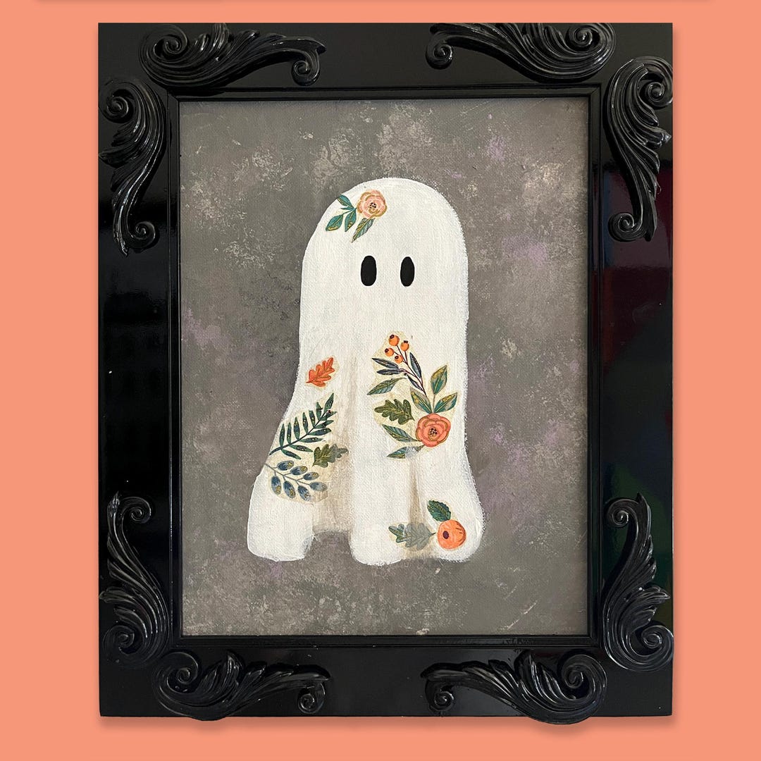Ghost, Pretty Ghost, Halloween Decor, Frameable, Digital Download, Art ...
