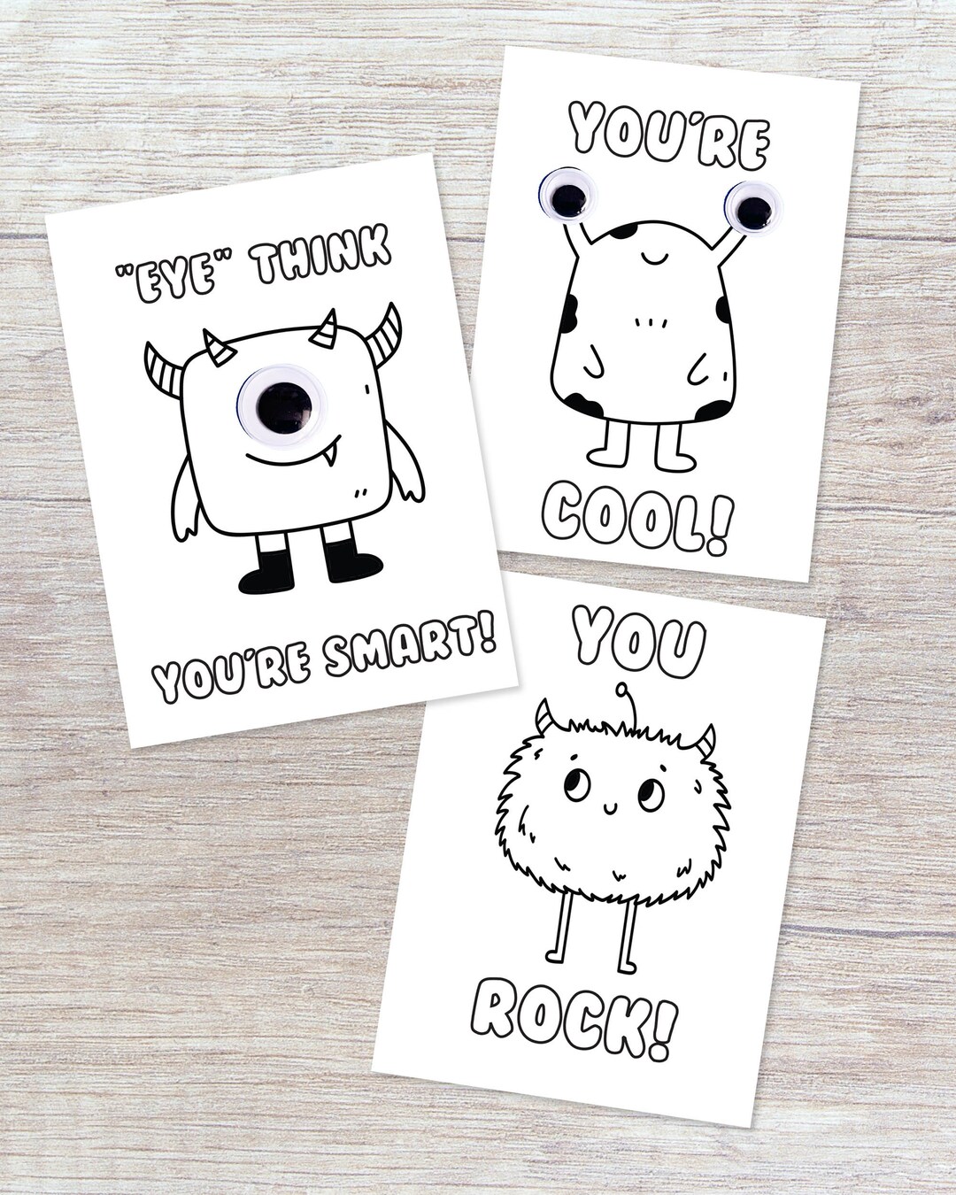 Monster Valentines, Printable Valentine Cards, Non-candy Valentine ...
