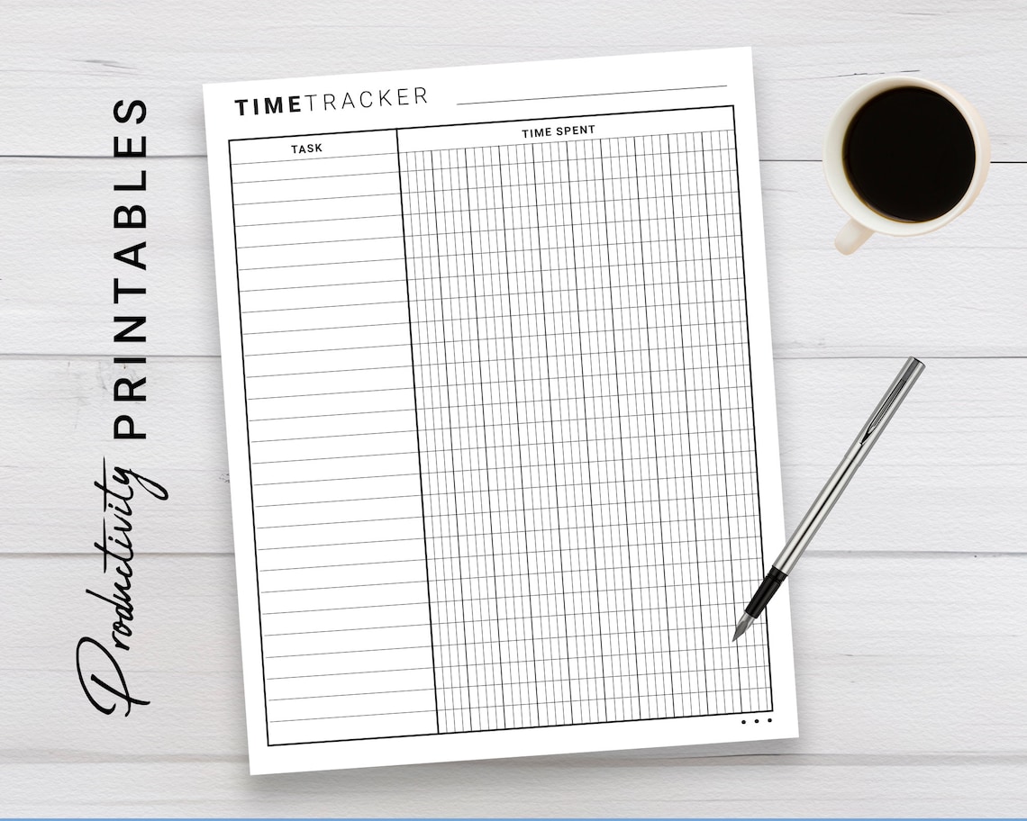 Time Tracker Printable PDF, Productivity Printable, Planner Printable ...