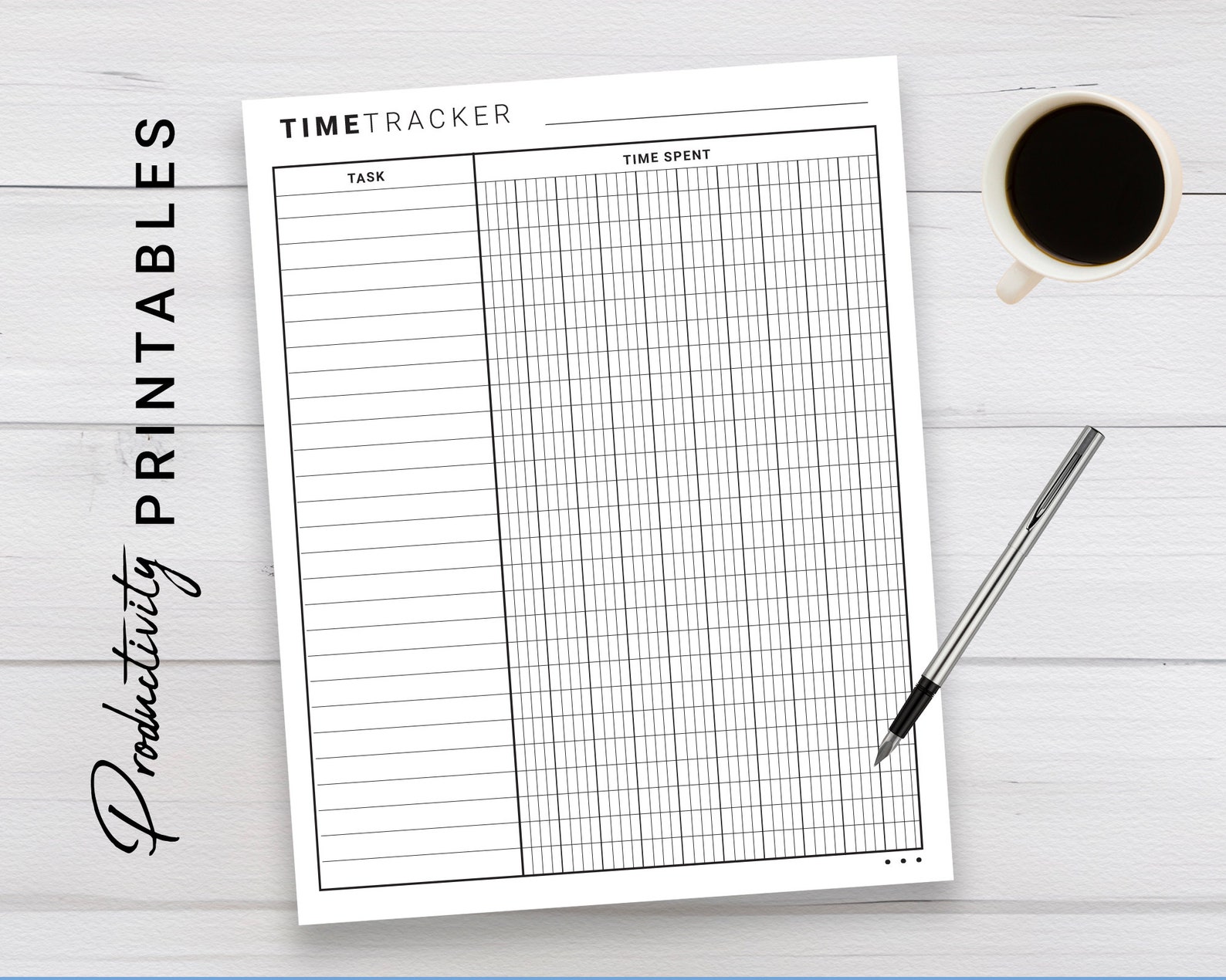 Time Tracker Printable PDF, Productivity Printable, Planner Printable ...