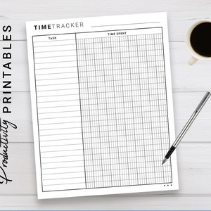 Time Tracker Printable PDF, Productivity Printable, Planner Printable ...